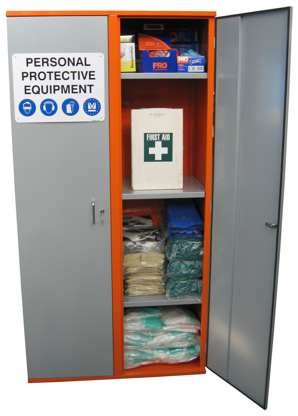 PPE Storage Cabinet - Double Door - 4 Shelves – Storemasta